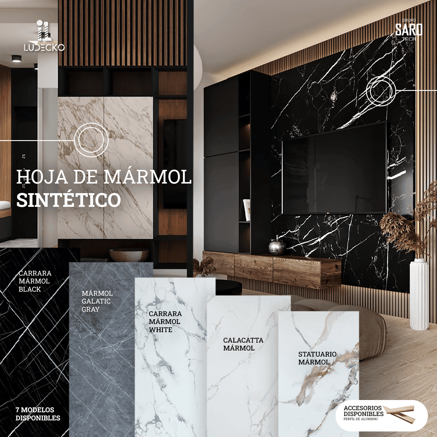 Hoja de Mármol PVC - LUDECKO